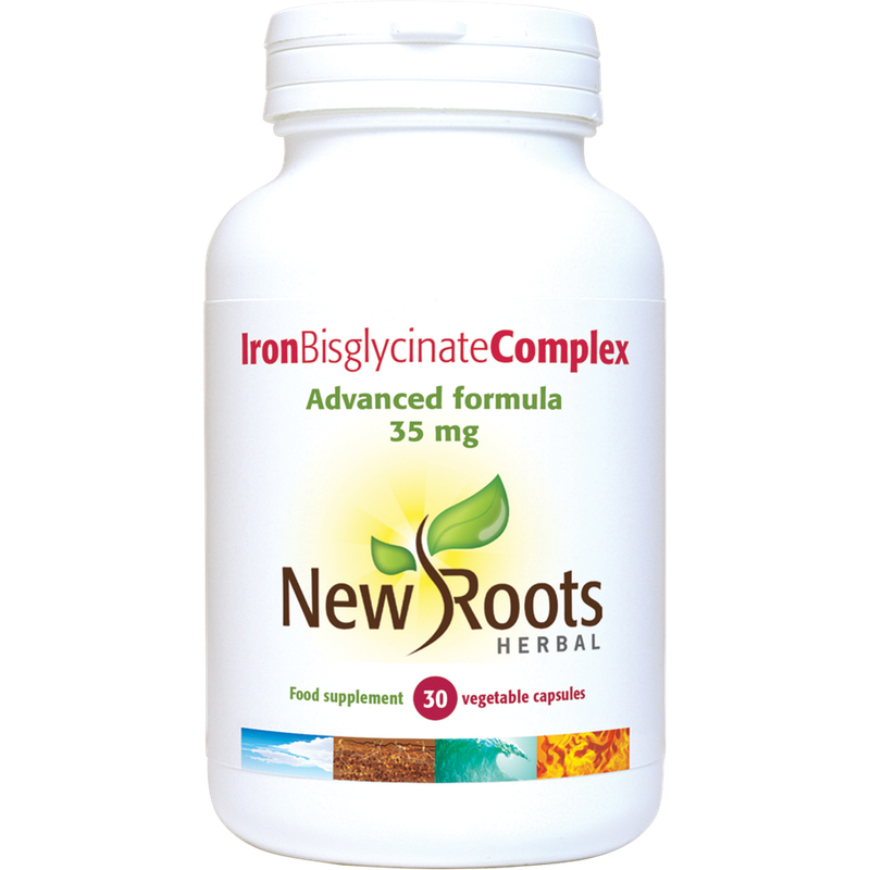 New Roots Iron Bisglycinate Complex 35mg 30 Capsules- Lillys Pharmacy ...